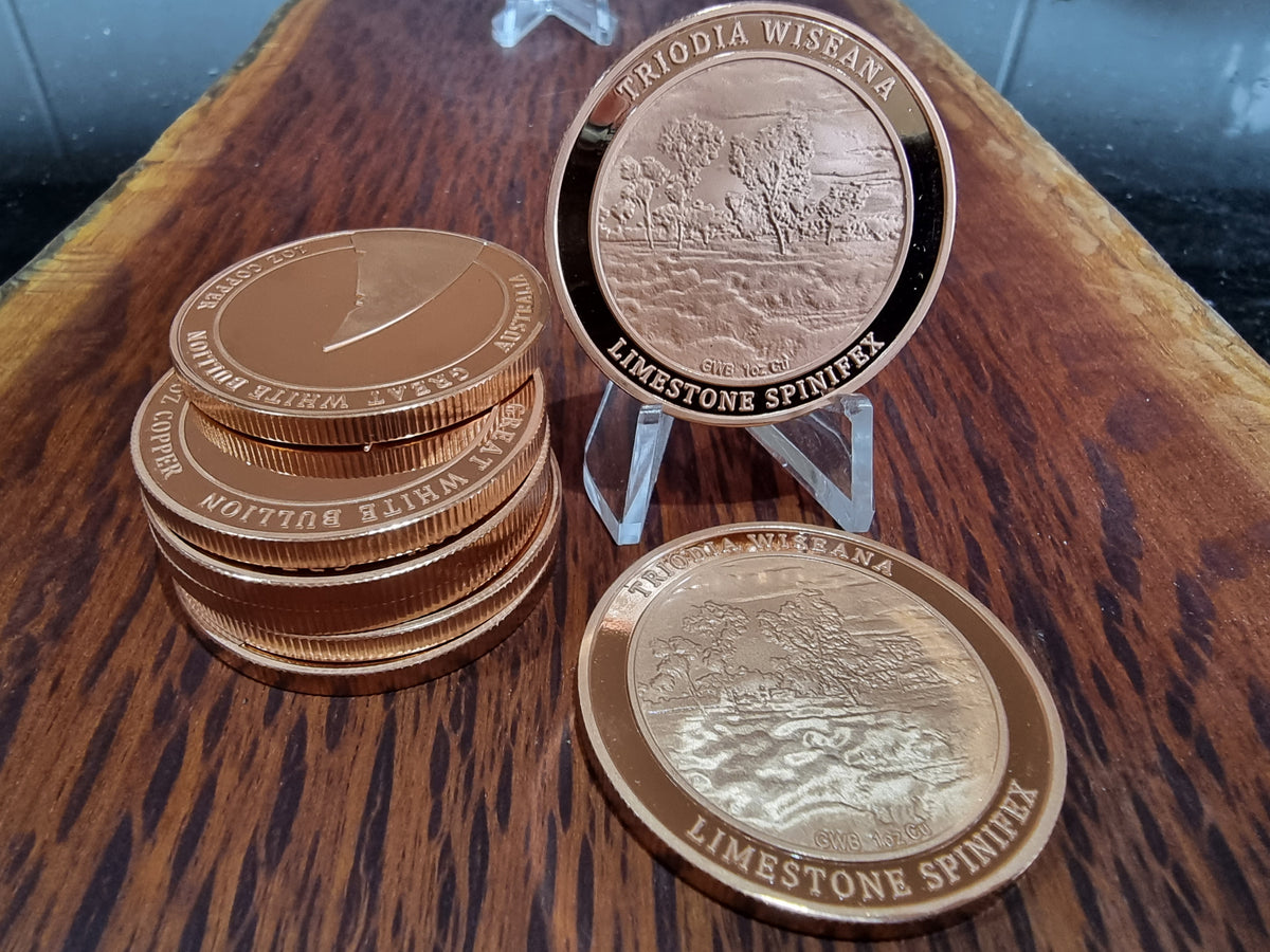 1 Ounce Copper Round - Australian Limestone Spinifex Coin - Triodia Wi ...