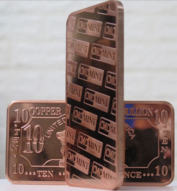 10 Ounce Copper Ingot - American Buffalo Copper Bar - 155.5g+ Bullion ...