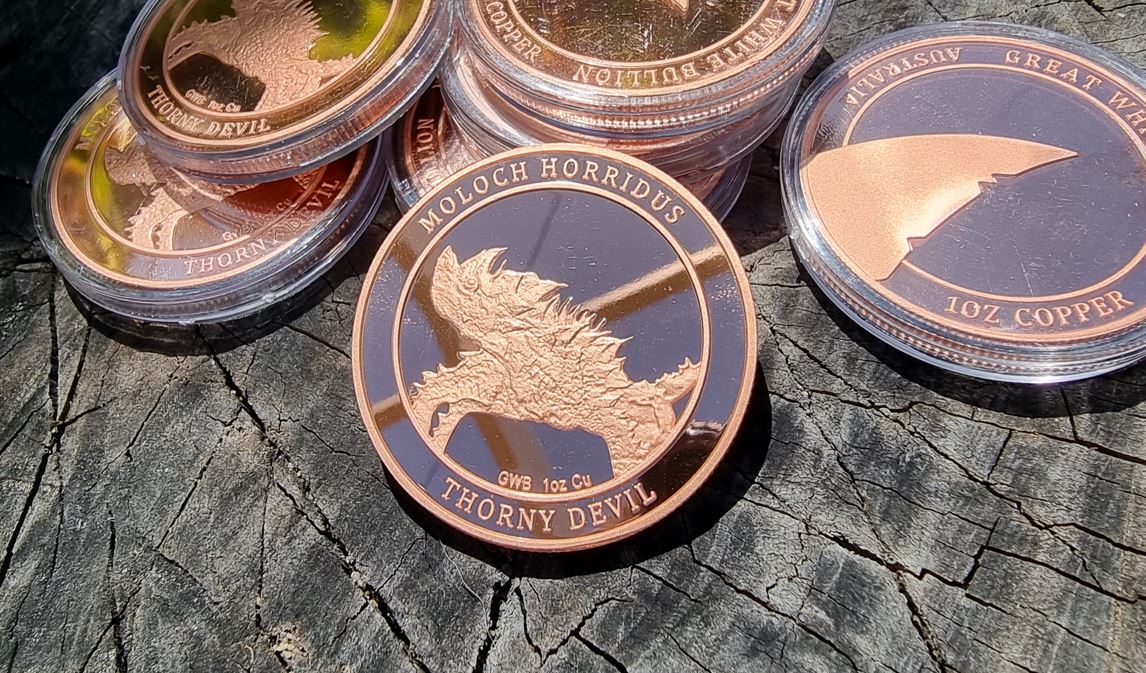 1 Ounce Copper Round - Australian Thorny Devil Coin - Moloch Horridus ...